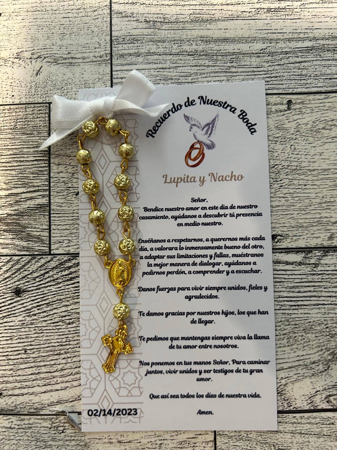 12pc Recuerdo De Boda,wedding Memory,rosary Wedding Favors,nuestra Boda ...