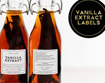 Modern Custom Round Extract Labels Vanilla Maple Almond - Etsy