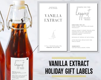 Modern Vanilla Extract Holiday Gift Labels • Rectangle Custom Label ...