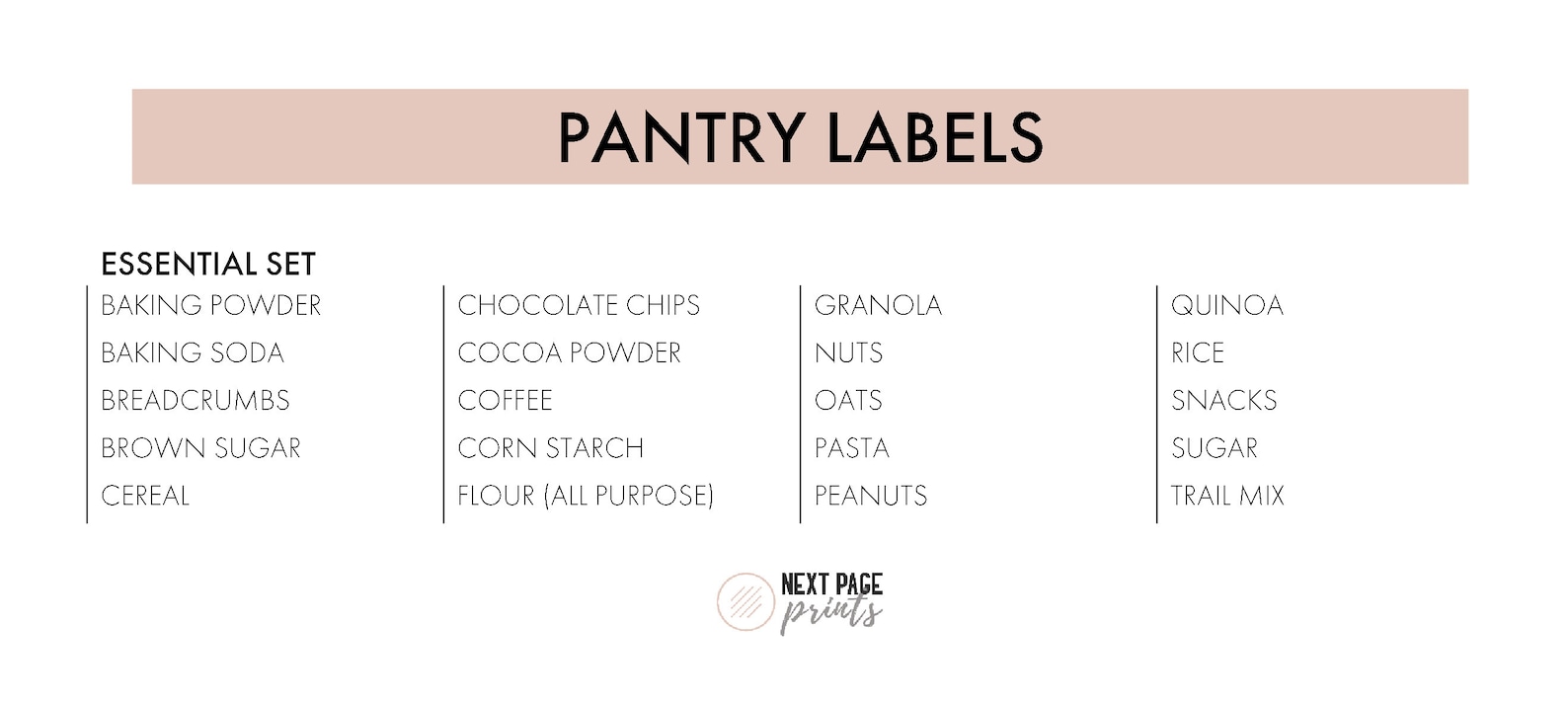 Modern Rectangle Pantry Food Labels • Customizable • Wide Label ...
