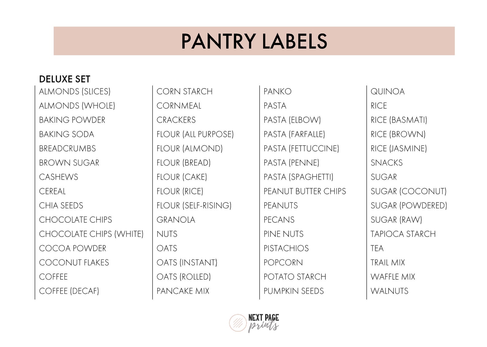 Modern Square Pantry Food Labels Customizable 1.8 X | Etsy