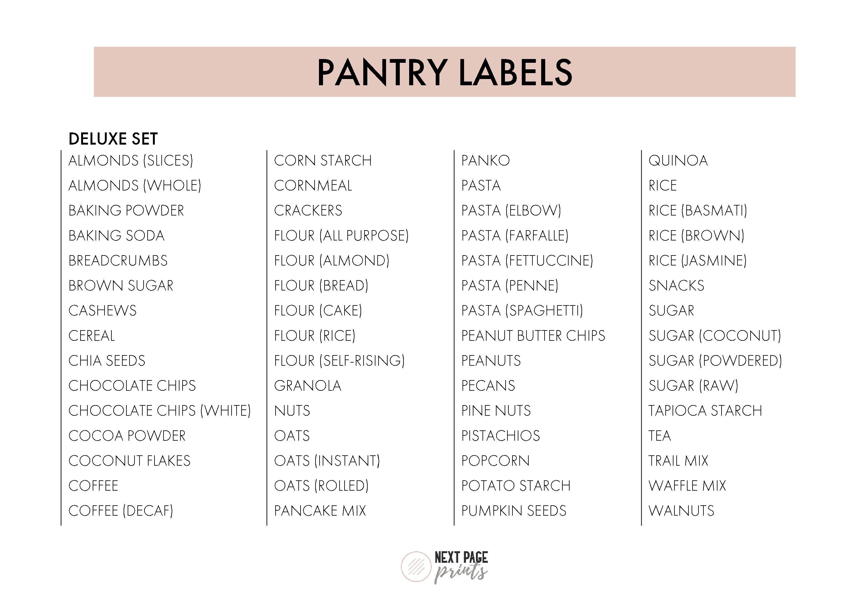 Modern Square Pantry Food Labels Customizable 1.8 X | Etsy