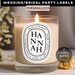 Diptyque Inspired Label Sticker, Personalized, Officiant, Bridesmaid ...