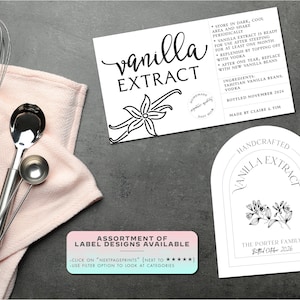 Modern Vanilla Extract Holiday Gift Labels • Rectangle Custom Label ...