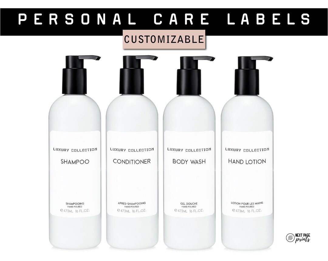Customizable Soap Bottle Labels - Shampoo, Conditioner, Body Wash, Hand ...