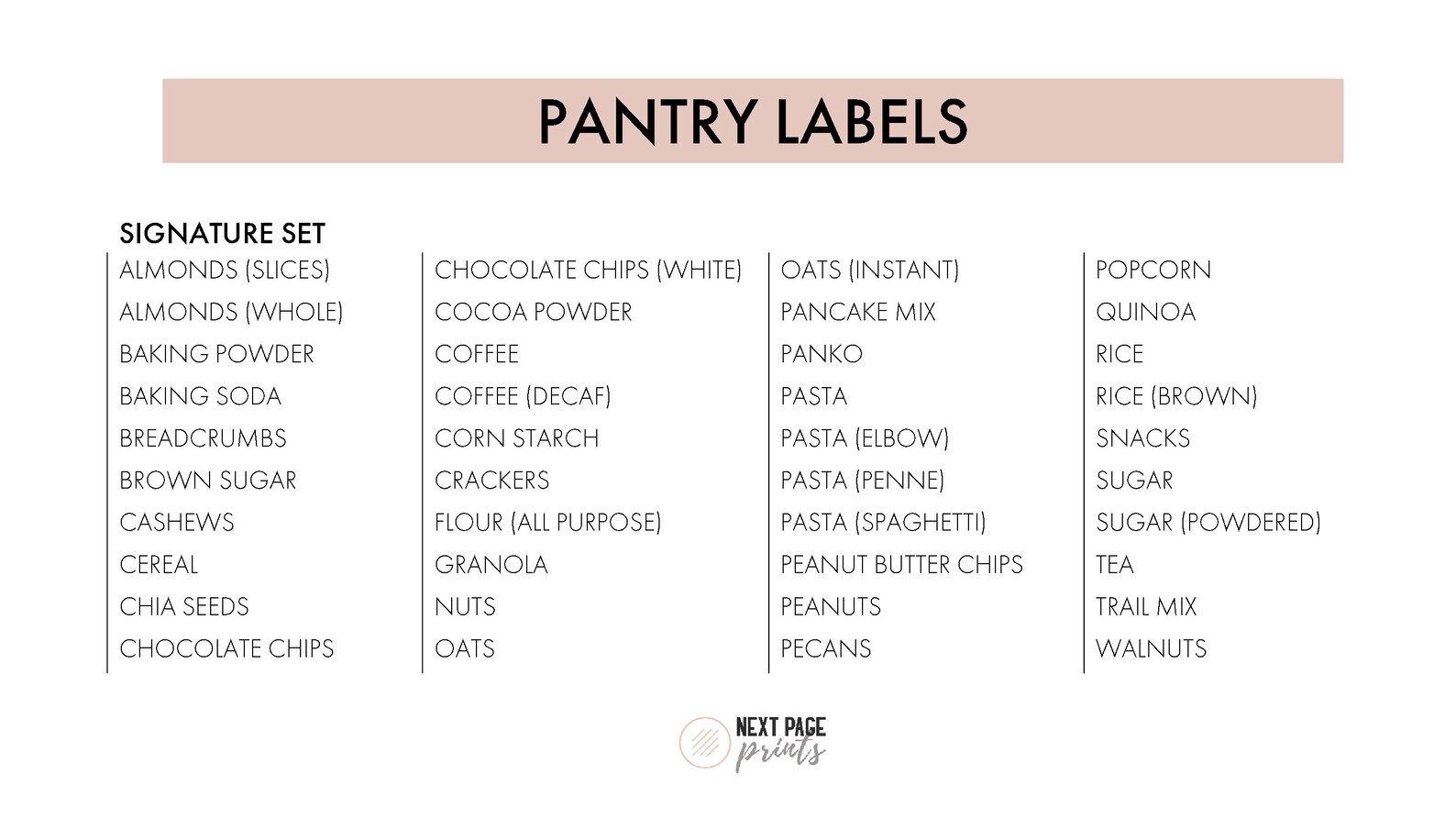 Modern Square Pantry Food Labels Customizable 1.8 X | Etsy