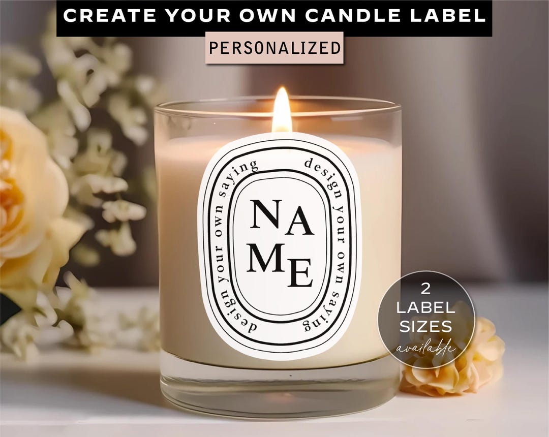 Design Your Own Diptyque Inspired Label Sticker, Personalized Candle ...