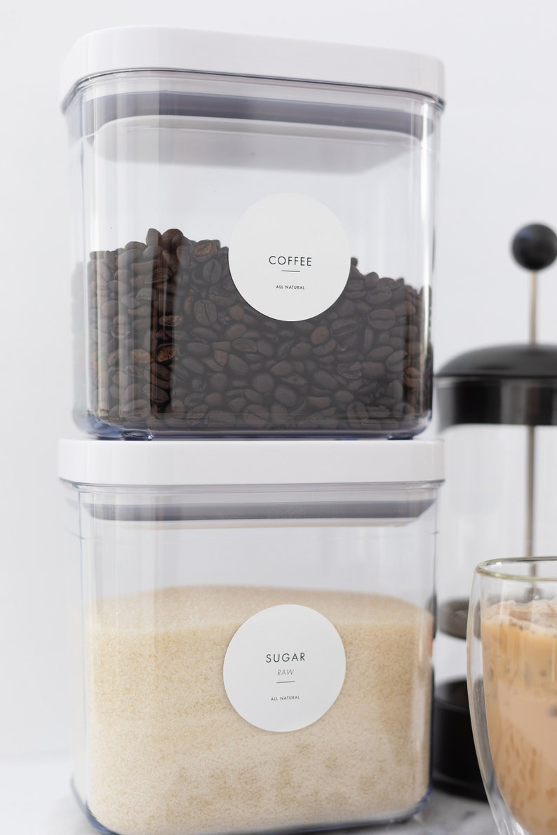 Modern Circle Pantry Food Labels Customizable Round - Etsy