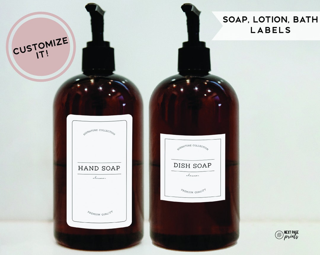 Large Hand Soap Labels • 2.8", 3", 3"x5" Hand Soap, Dish Soap, Lotion ...