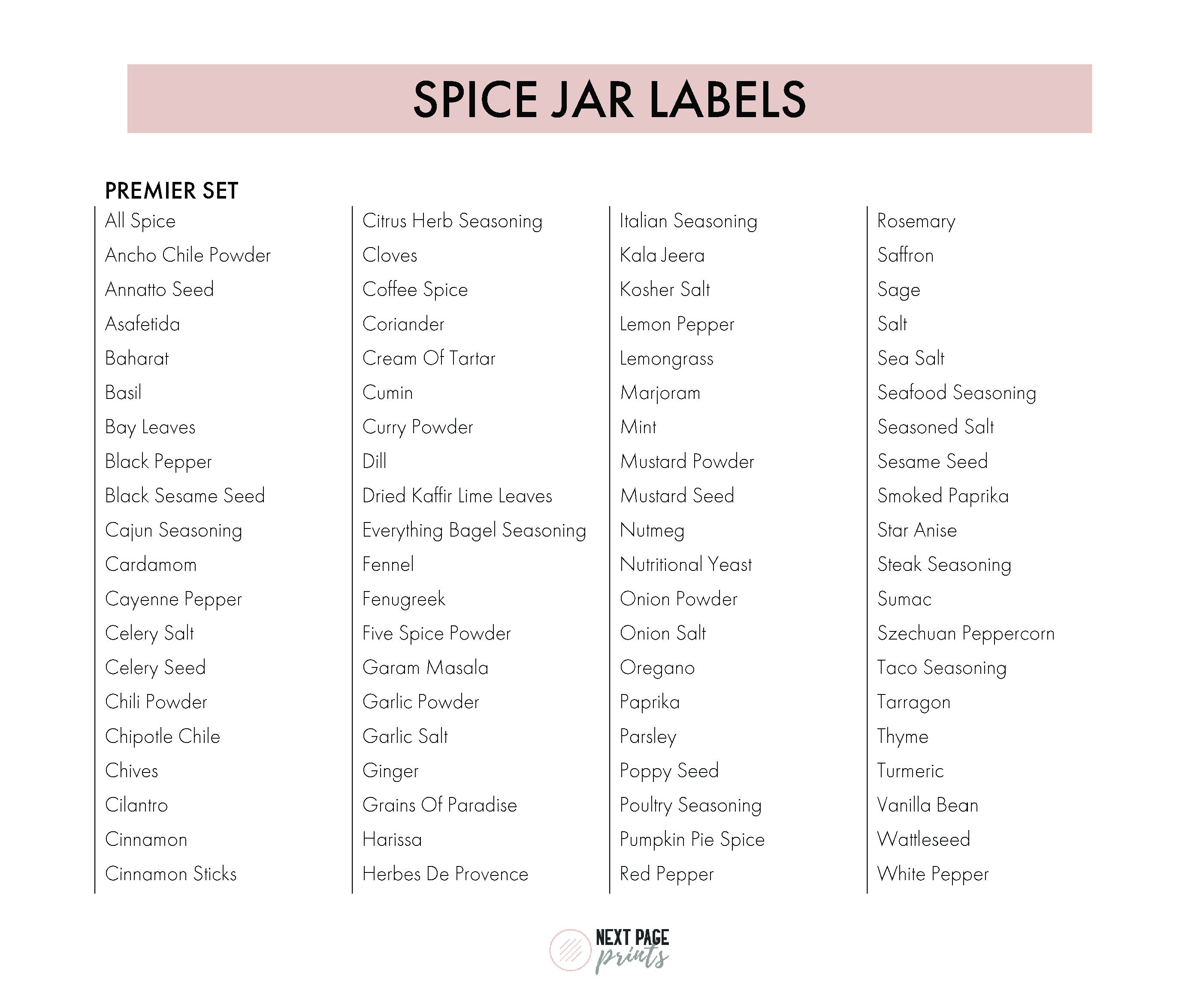 Modern Square Spice Jar Labels Customizable 1.8 X - Etsy
