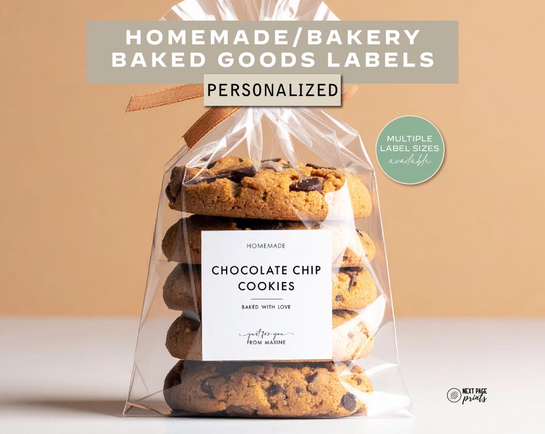 Personalized Cookie Baked Goods Stickers, Custom Homemade Cookie Labels ...