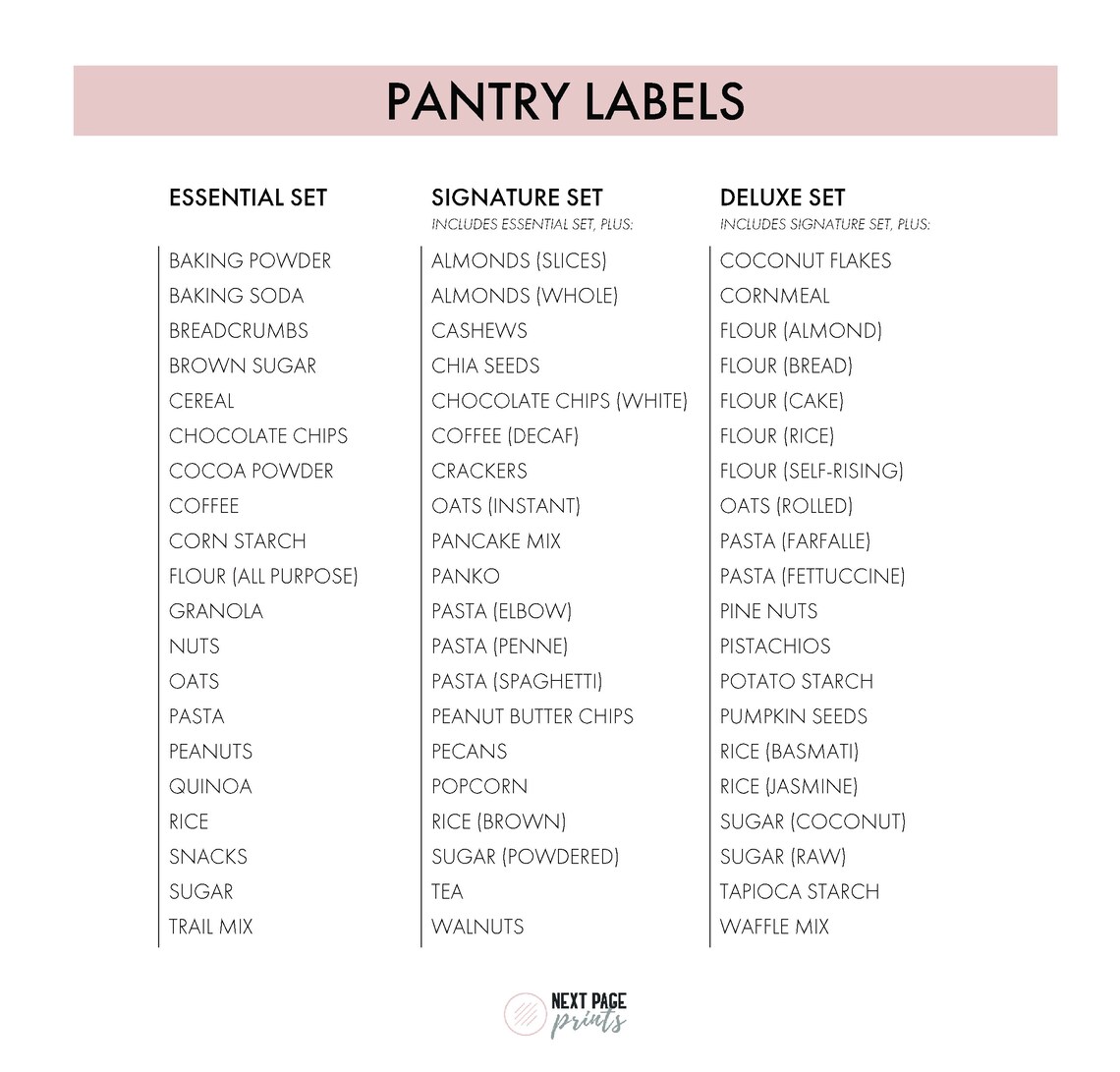 Modern Square Pantry Food Labels Customizable 1.8 X | Etsy