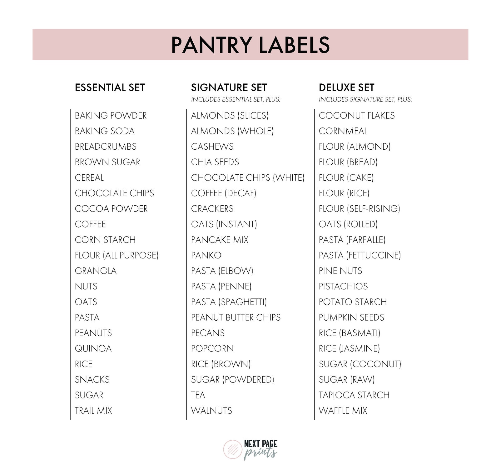 Modern Square Pantry Food Labels Customizable 1.8 X | Etsy