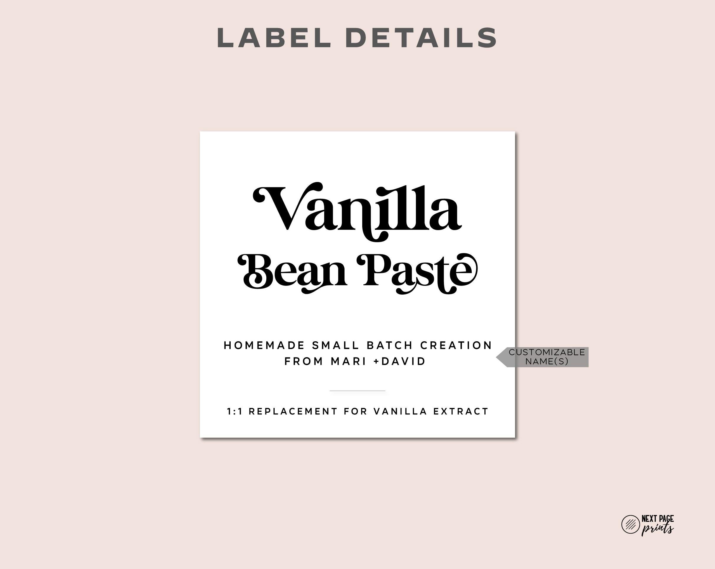 Modern Vanilla Paste Labels • 1.5" 1.8" 2.8" Square • Customizable ...