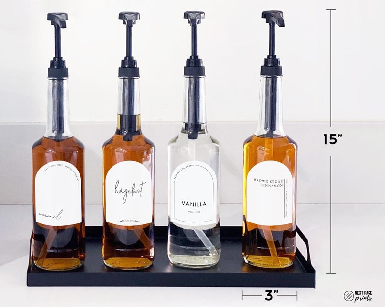 Coffee Flavor Syrup Dispenser Arch Shape Custom Label | Etsy