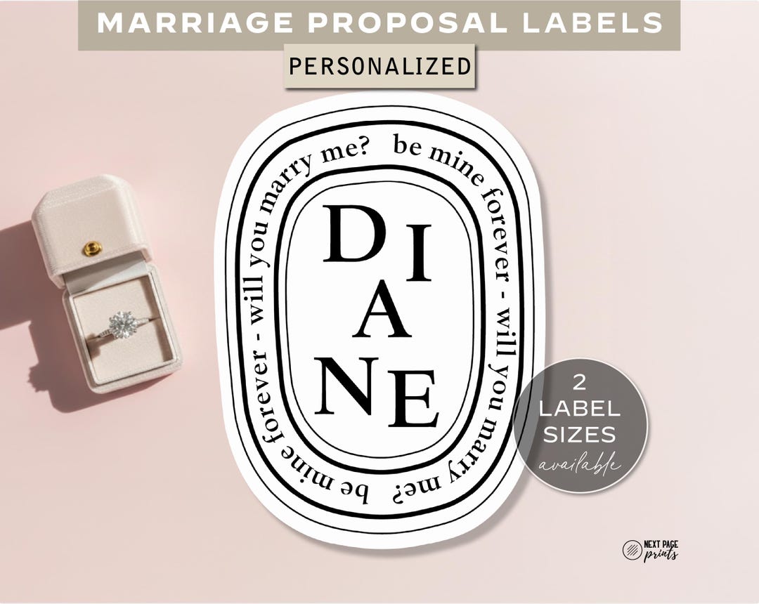 Luxury Proposal Candle Label Sticker, Personalized Designer Candle ...