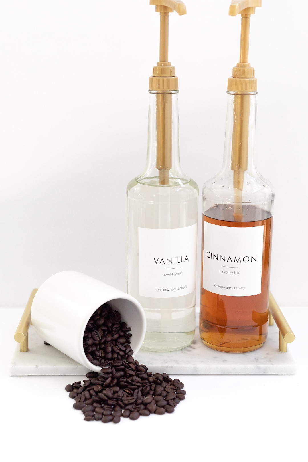 Coffee Syrup Labels Set of 6 Square • Customizable • 3" X 3 ...