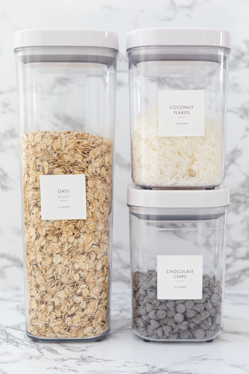 Modern Square Pantry Food Labels Customizable 1.8 X | Etsy