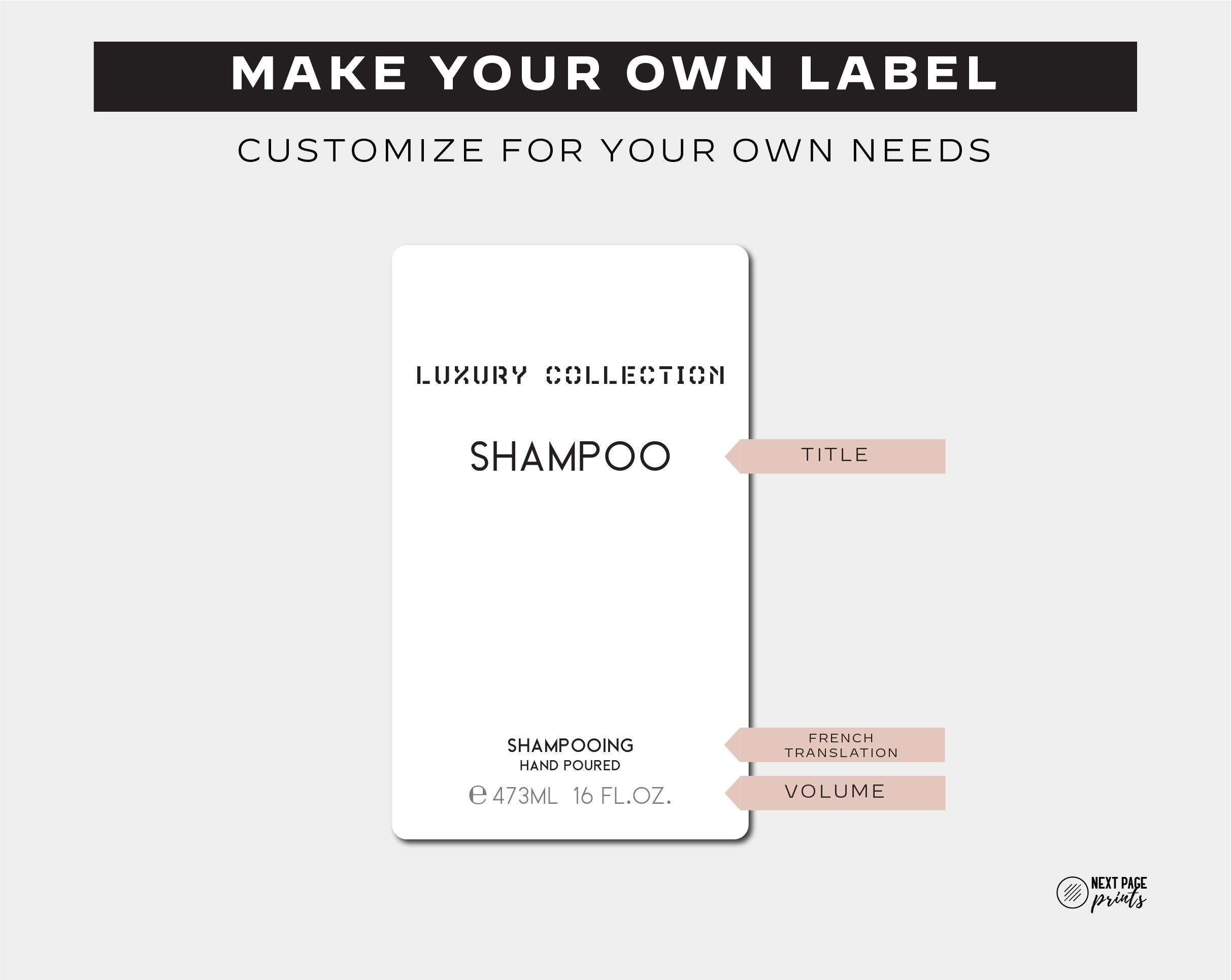 Customizable Soap Bottle Labels - Shampoo, Conditioner, Body Wash, Hand ...