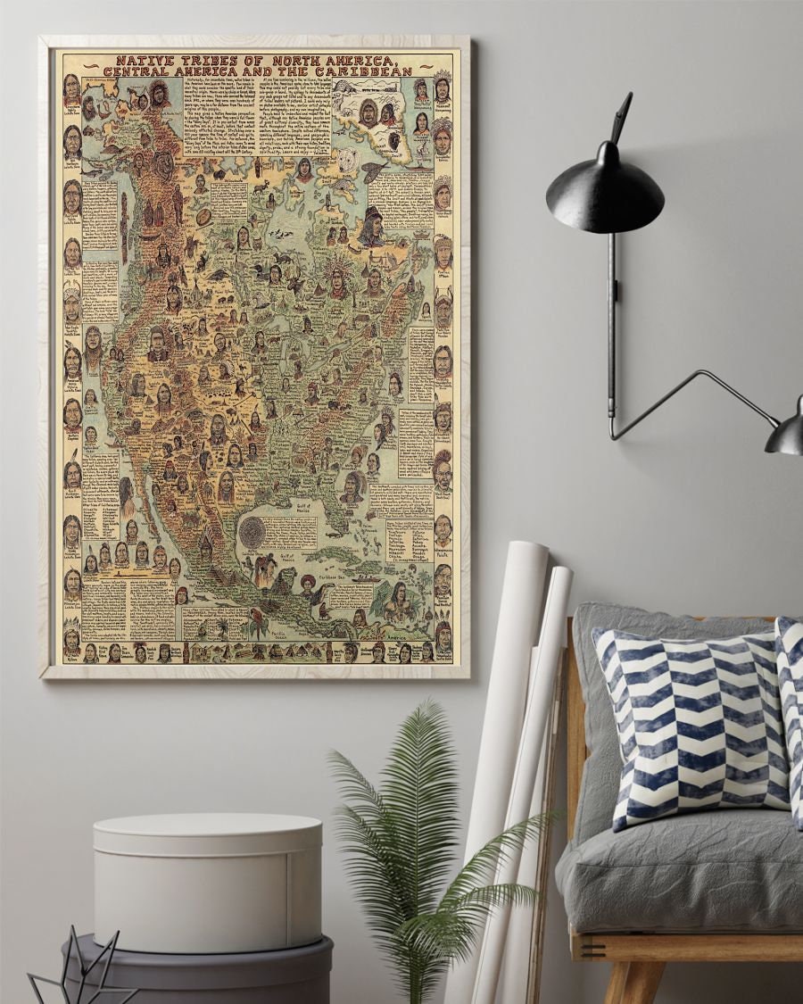 Native American Maps Poster Map of Native American Tribes - Etsy Canada