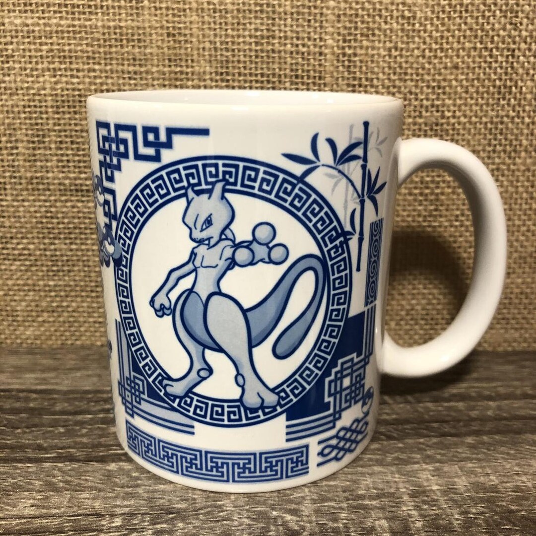 Mew and Mewtwo Blue Willow Inspired Mug Ceramic Coffee Cup - Etsy