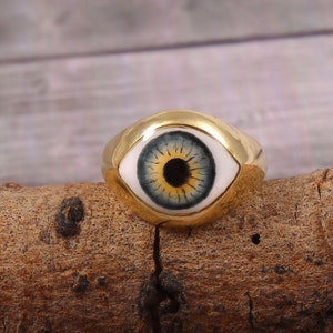 Evil Eye Protection Ring, 925 Sterling Silver Evil Eye Ring, Good Luck ...