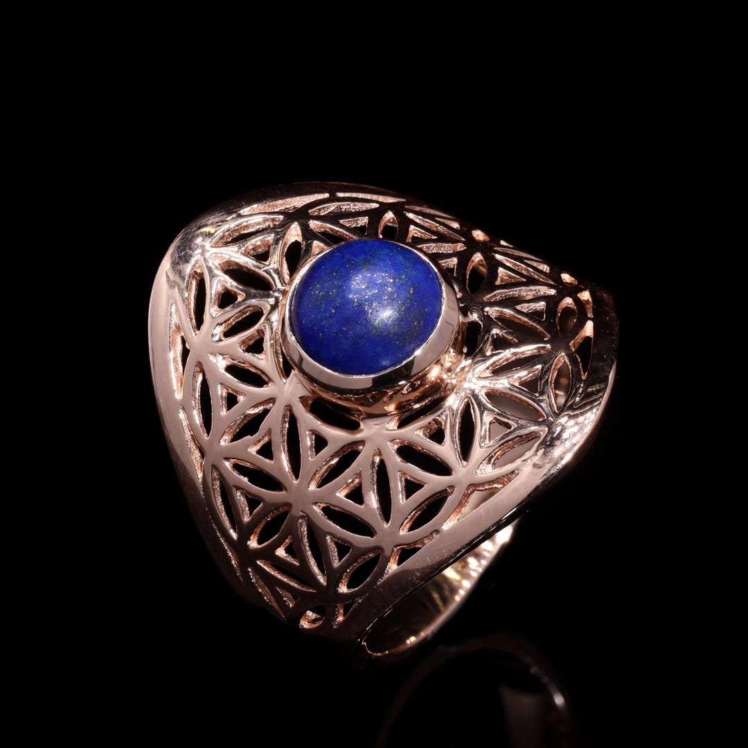 Mini Mandala Ring, Flower of Life Ring, Handmade Jewelry, Solid 925 ...