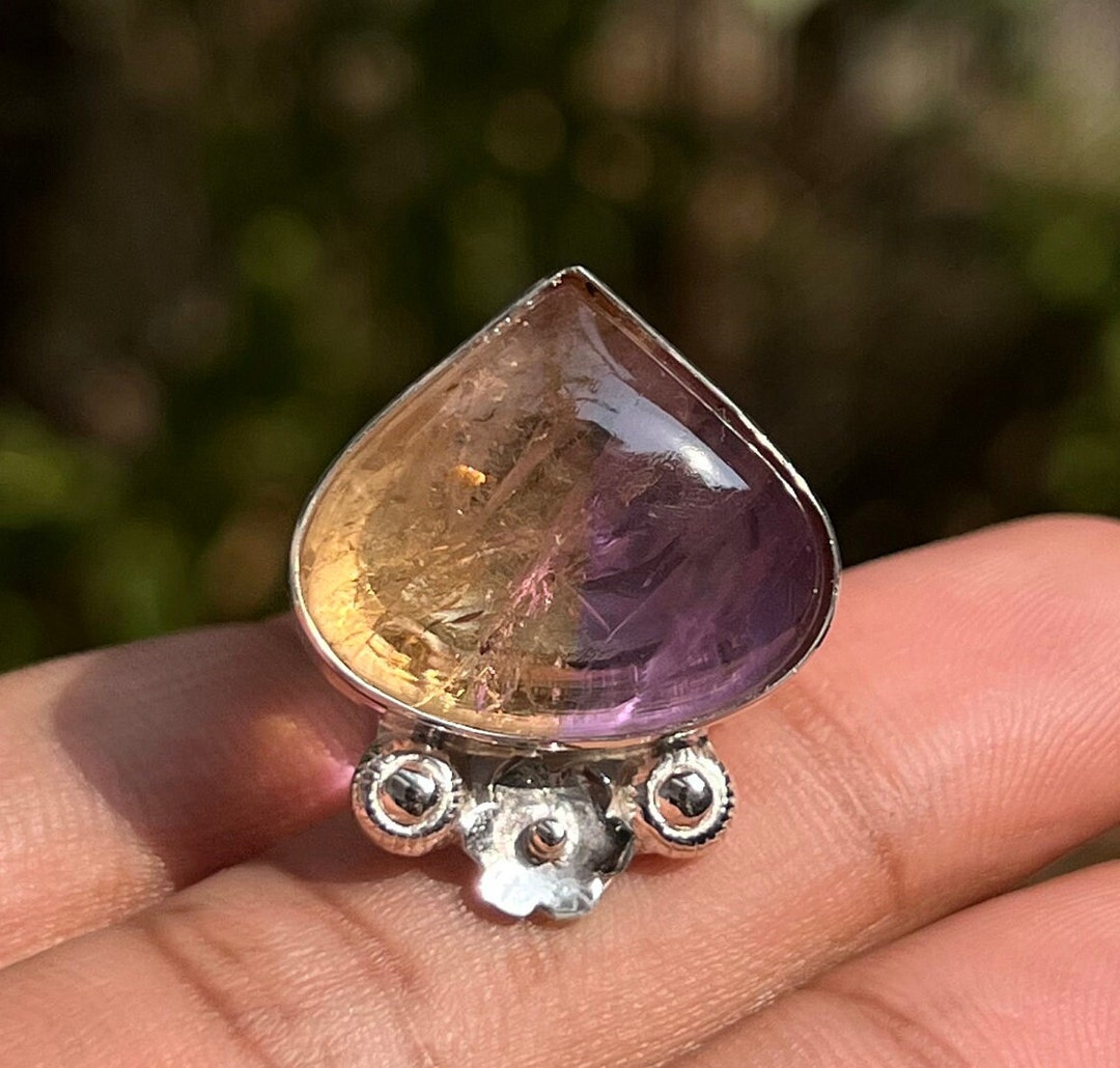 Natural Fluorite Silver Handmade Ring, 925 Sterling Silver Fluorite ...