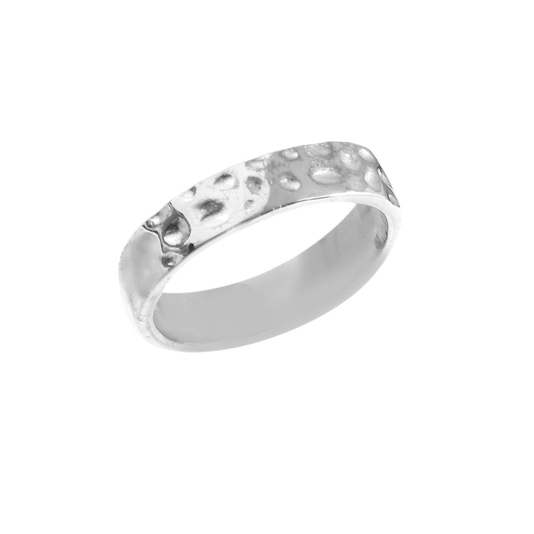 Hammered Band Ring, Wide Textured Ring, Simple Hammered Band, Textured ...