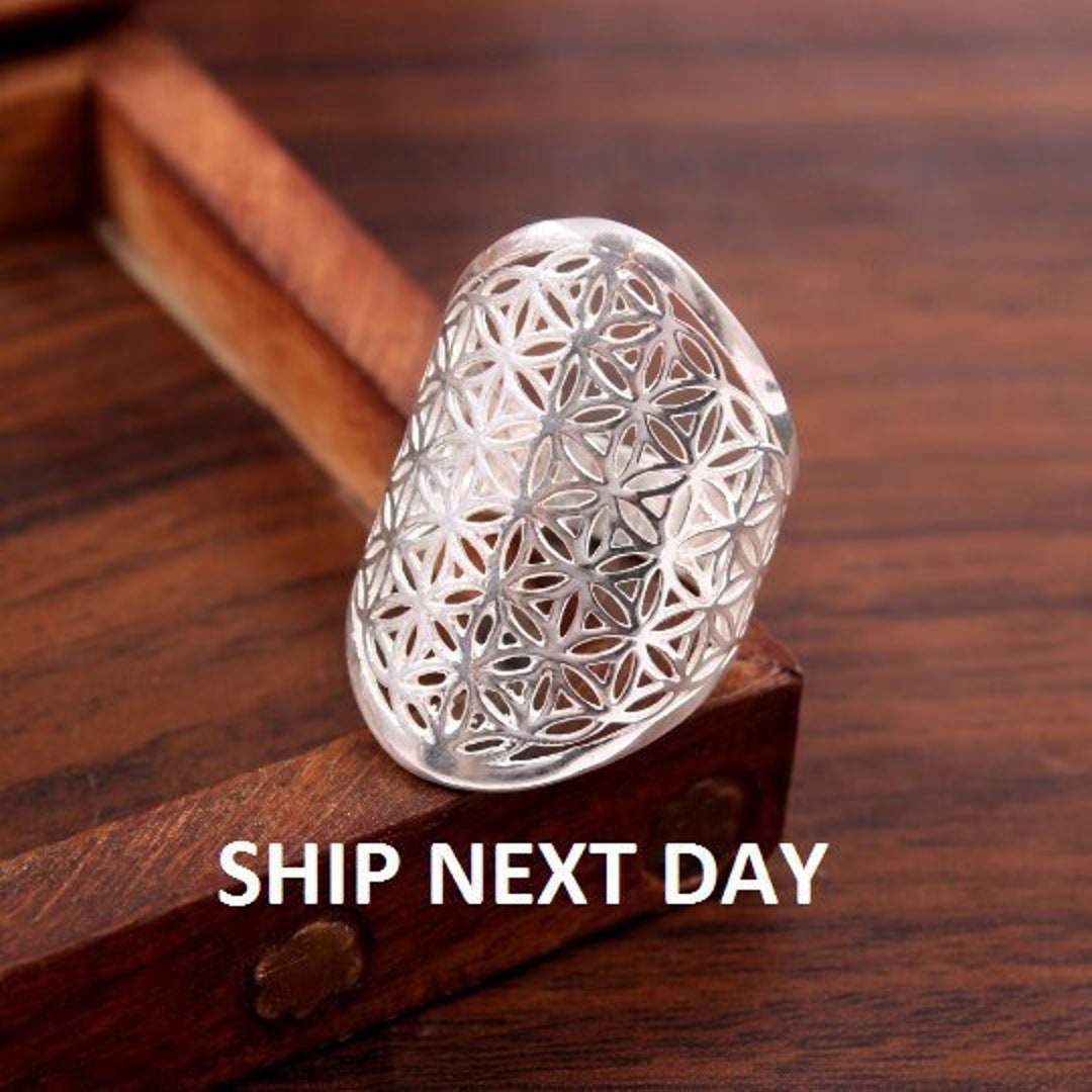 Mandala Rings, 925 Sterling Silver Leaf Ring, Handmade Mandala Ring ...