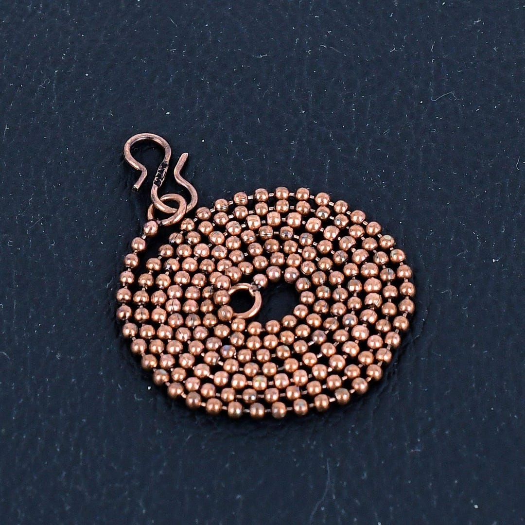 Copper Ball Chain, Pure Copper Bead Ball Chain, Solid Copper Handmade ...