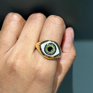 Evil Eye Protection Ring, 925 Sterling Silver Evil Eye Ring, Good Luck ...