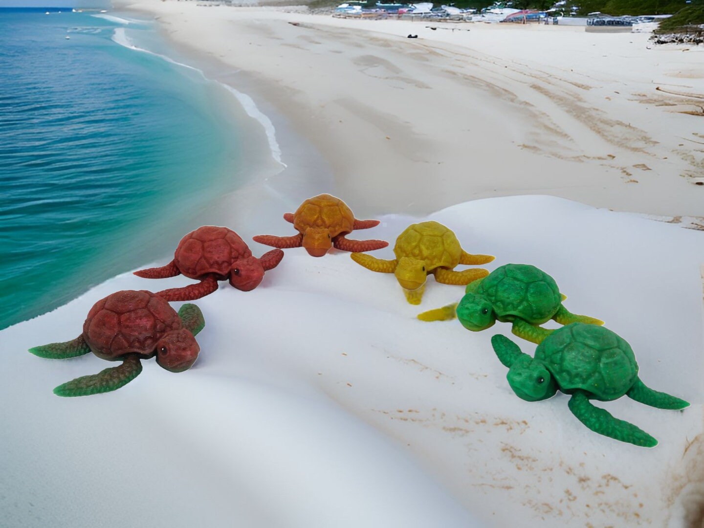 3D Articulated Sea Turtle - Etsy