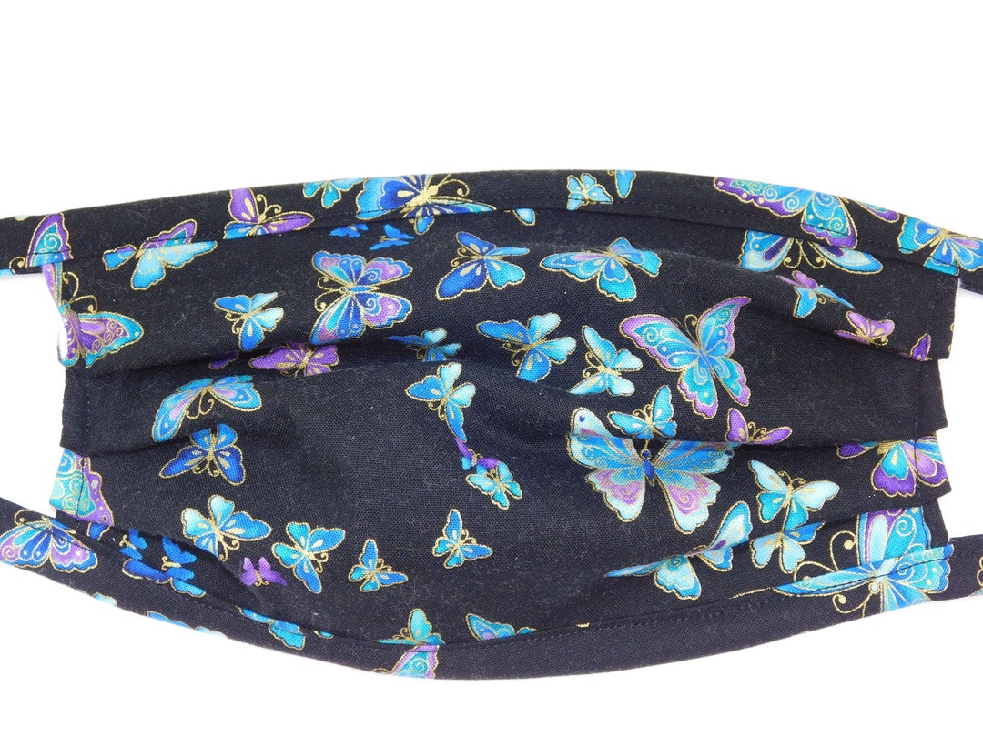 Floating Blue Butterflies Mask - Etsy