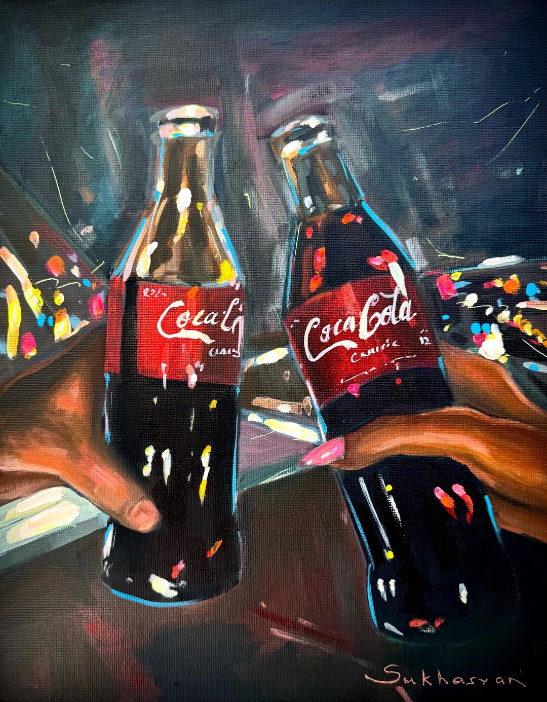 Cheers Painting: Original Acrylic Art, 11x14 Canvas - Etsy