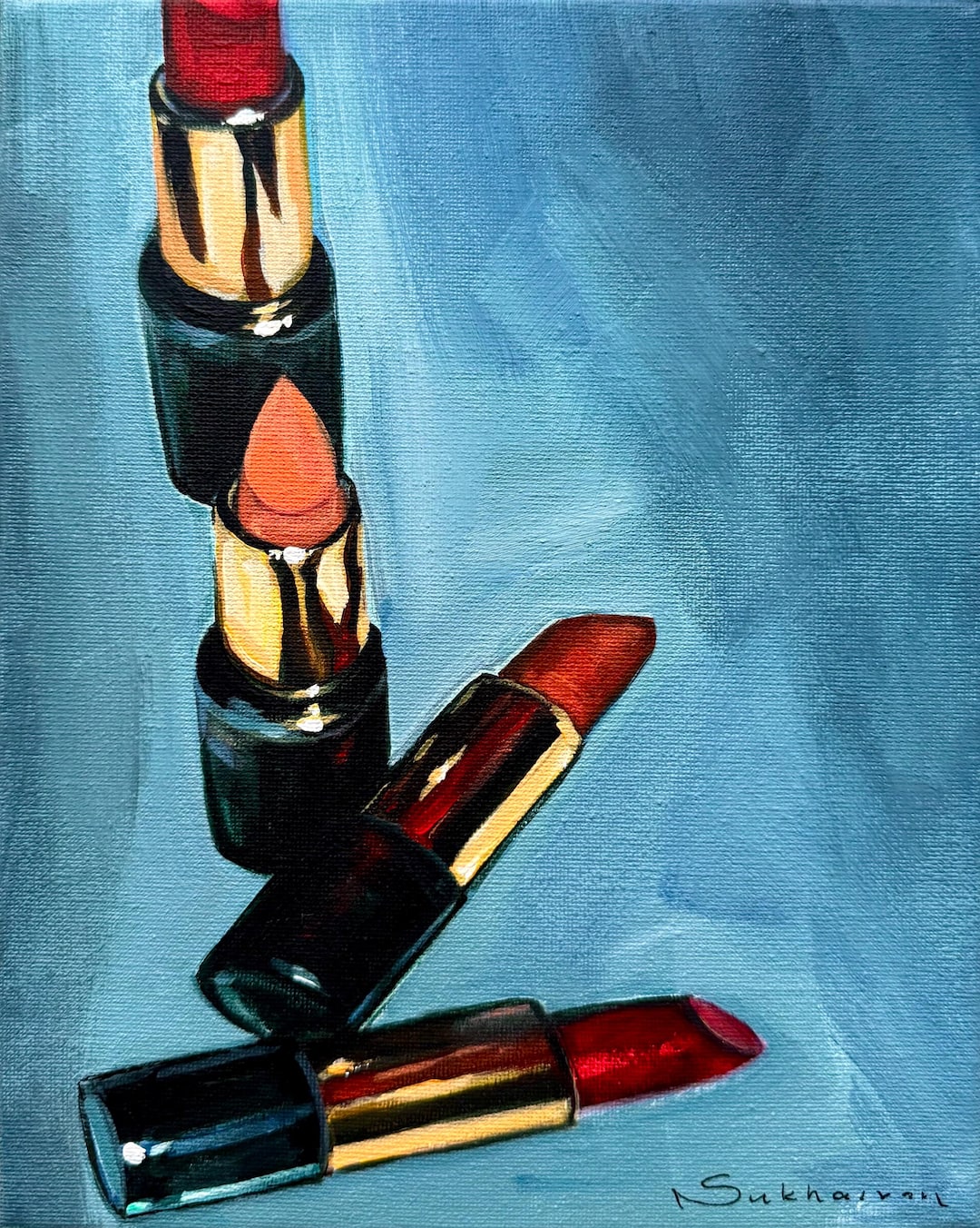 Original Lipstick Still Life Acrylic Painting (8x10 In) - Etsy
