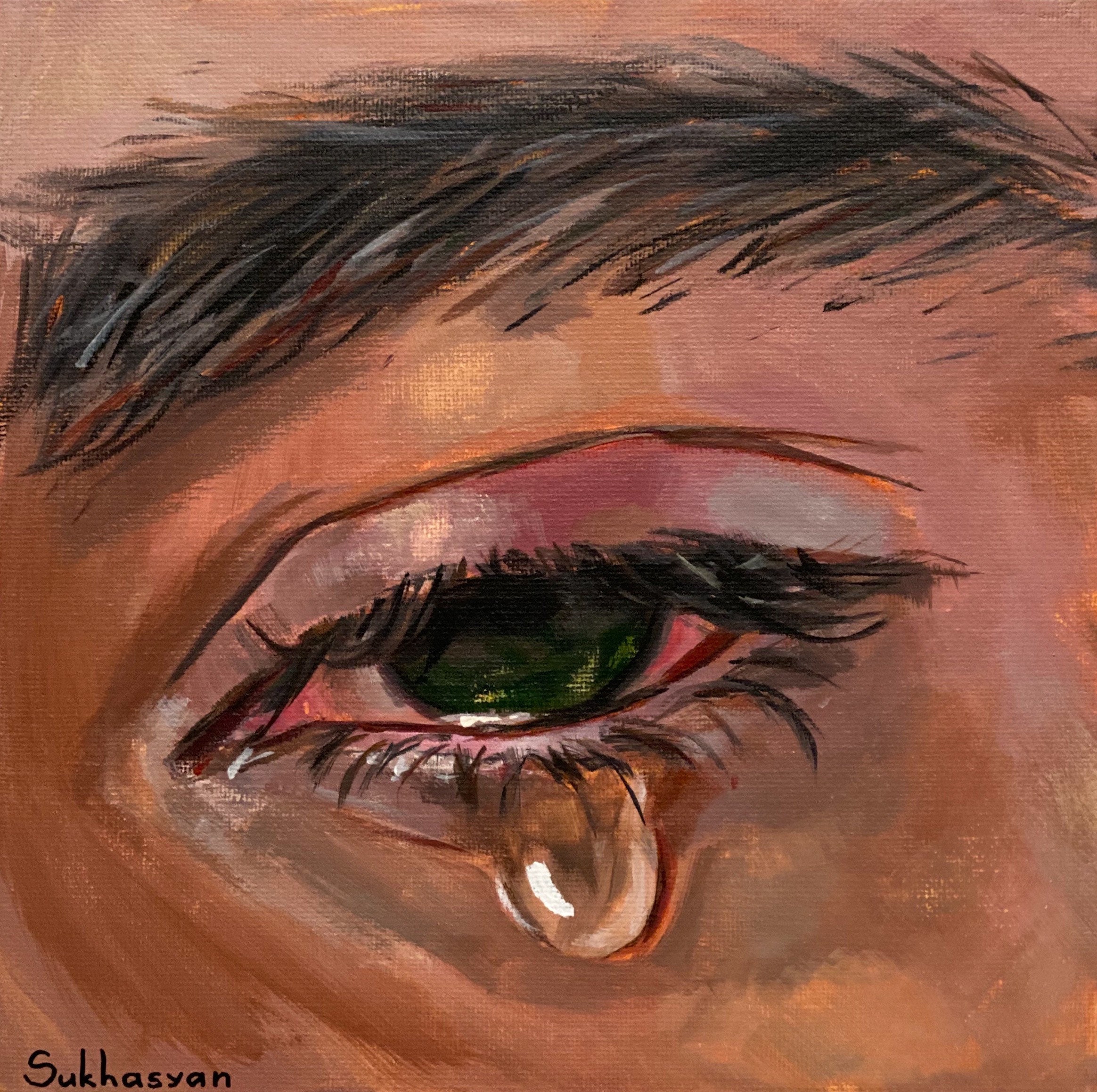 Acrylic Painting Acrylic painting The Eye abstract art face eye tears ...