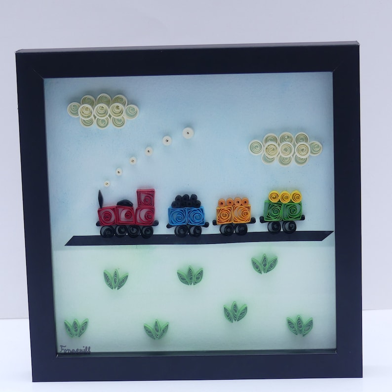 3-D Quilled Train Wall Art for Boy Room or Baby Room - Etsy