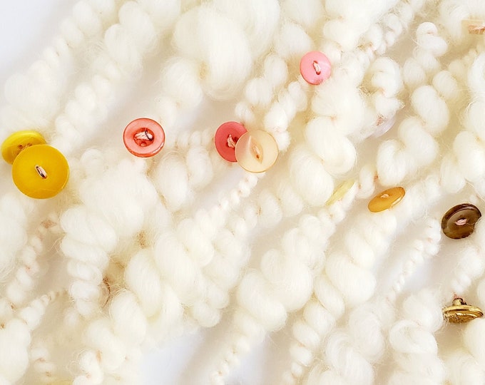 BUTTONS Handspun Art Yarn Weaving and Fiber Arts Scrap - Etsy