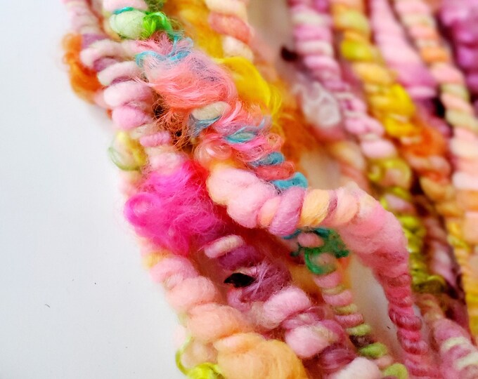 GARBAGE YARN #1 4yrds, Handspun Art Yarn, Weaving and Fiber Arts, Scrap ...