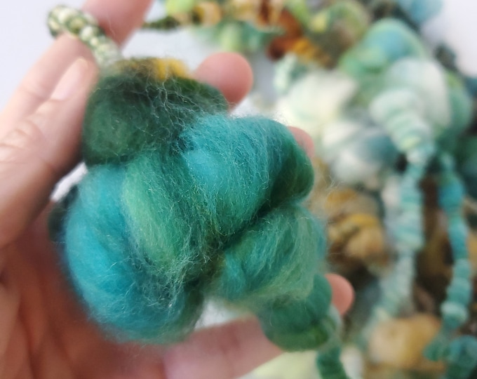 BEACH TIME 4yrds, Handspun Art Yarn, Weaving and Fiber Arts, Scrap Yarn ...