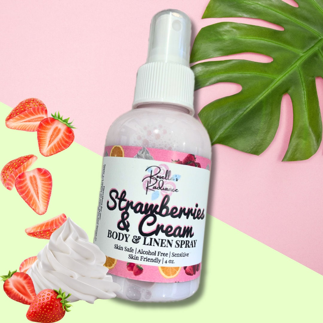 Strawberries and Cream Body & Linen Spray | Gourmand Scent | Body ...