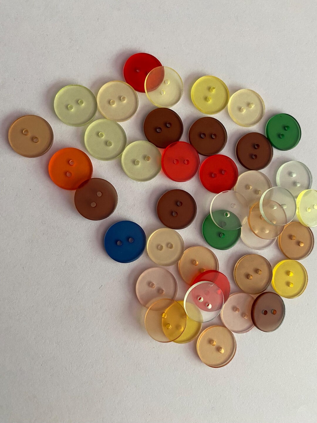 Mixed Colour Transparent Button Set 14mm - Etsy