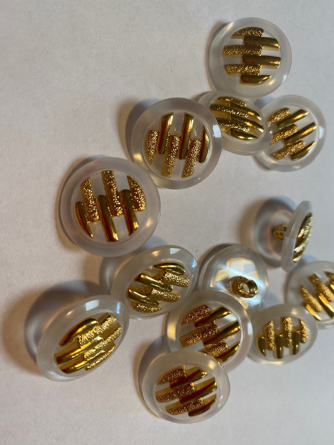 20mm Gold and Clear Fancy Buttons - Etsy