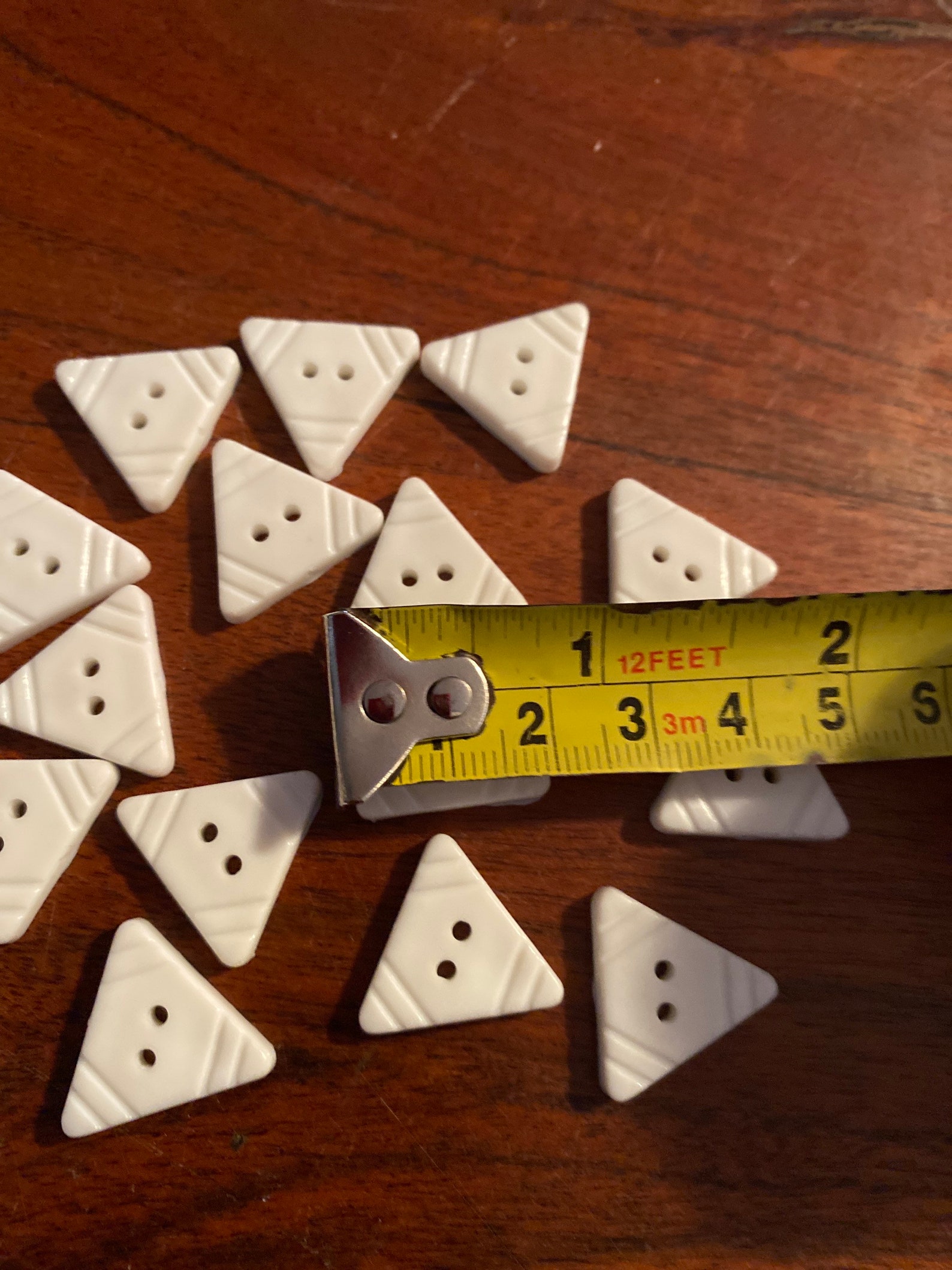 Vintage White Triangle Buttons 20mm | Etsy