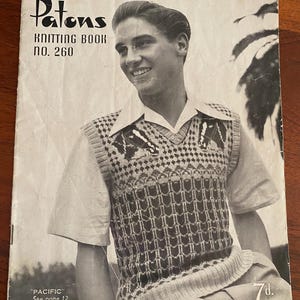 1940s Mens Patons Knitting Book - Etsy