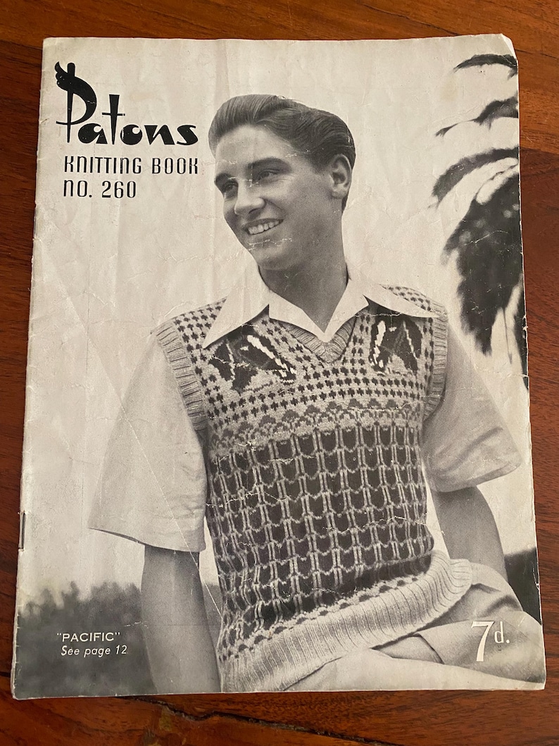 1940s Mens Patons Knitting Book - Etsy