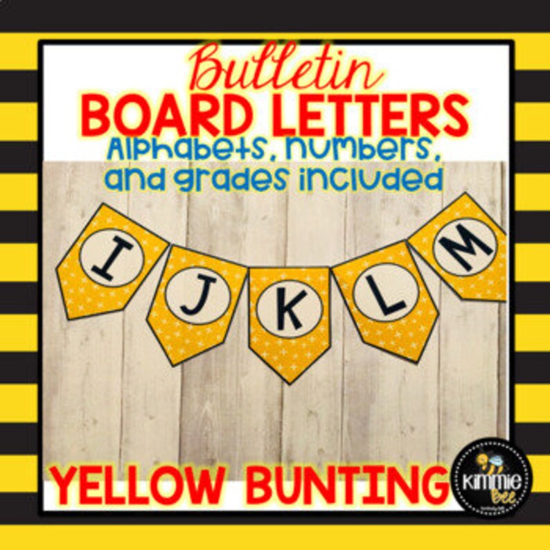 Yellow Bulletin Board Bunting Letters - Etsy