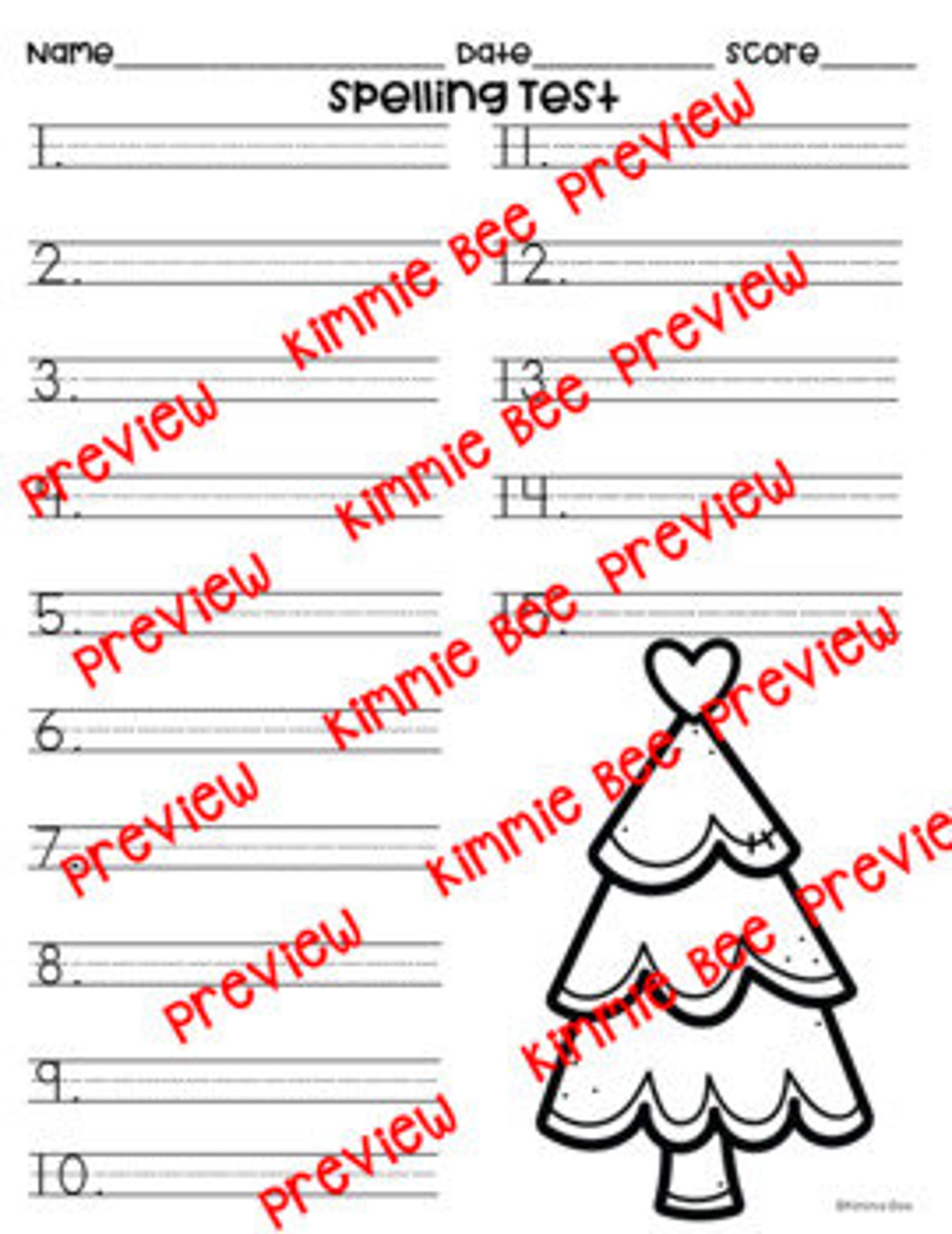 Spelling Test Printable Sheets and Data Tracker - Etsy Canada