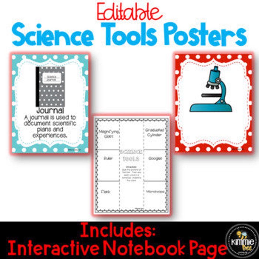 Editable Science Tools Posters - Etsy